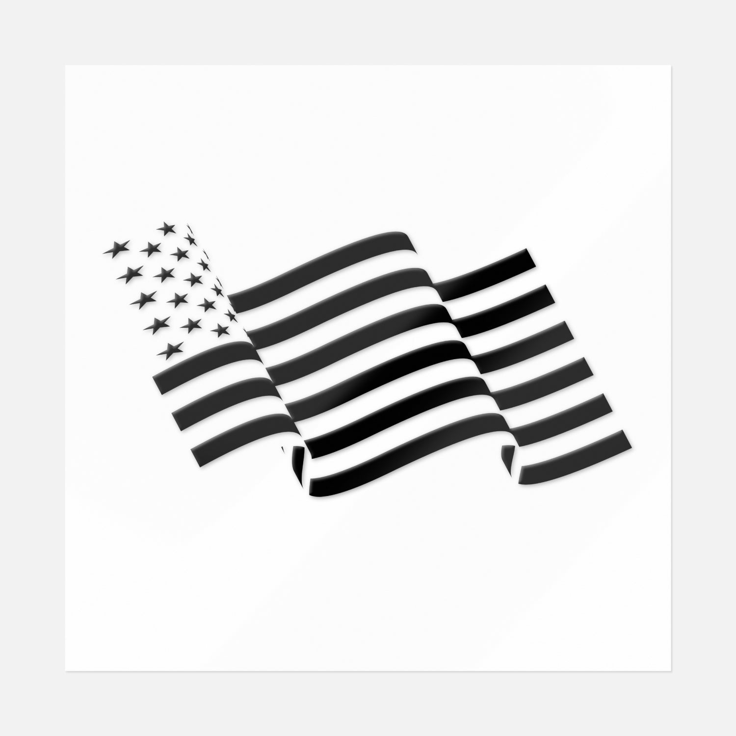 American Flag Waving Sticker | UV DTF Transfer Stickers