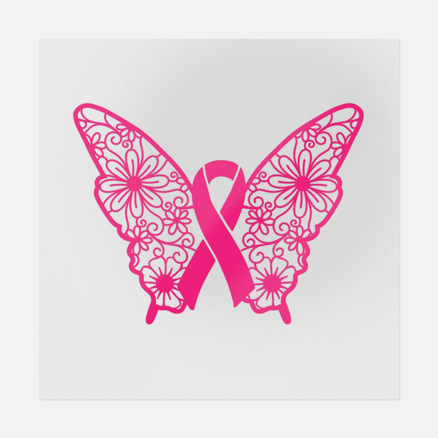 Awareness Ribbon Butterfly Mandala | Breast Cancer Awareness Ready-to ...
