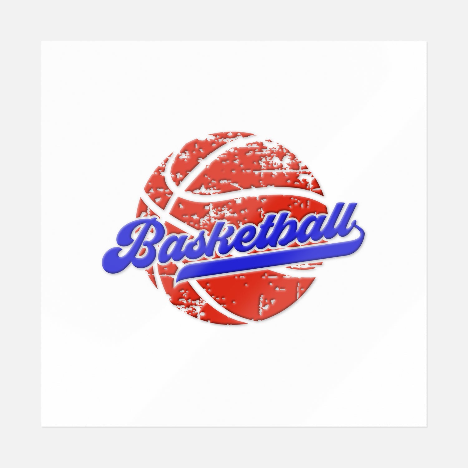 Basketball With Distressed Ball Sticker | UV DTF Transfer Stickers