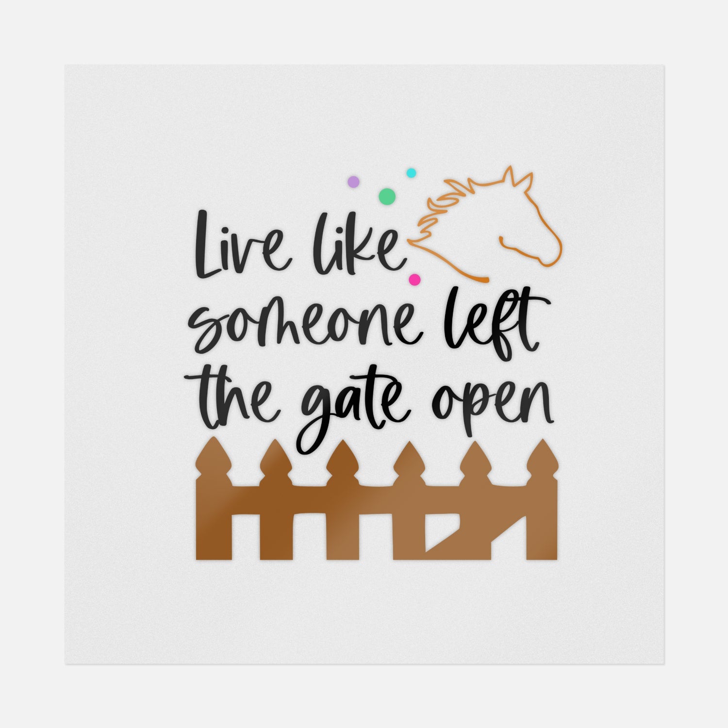 Live Like Someone Left The Gate Open | Horses Ready-to-Press DTF Transfers