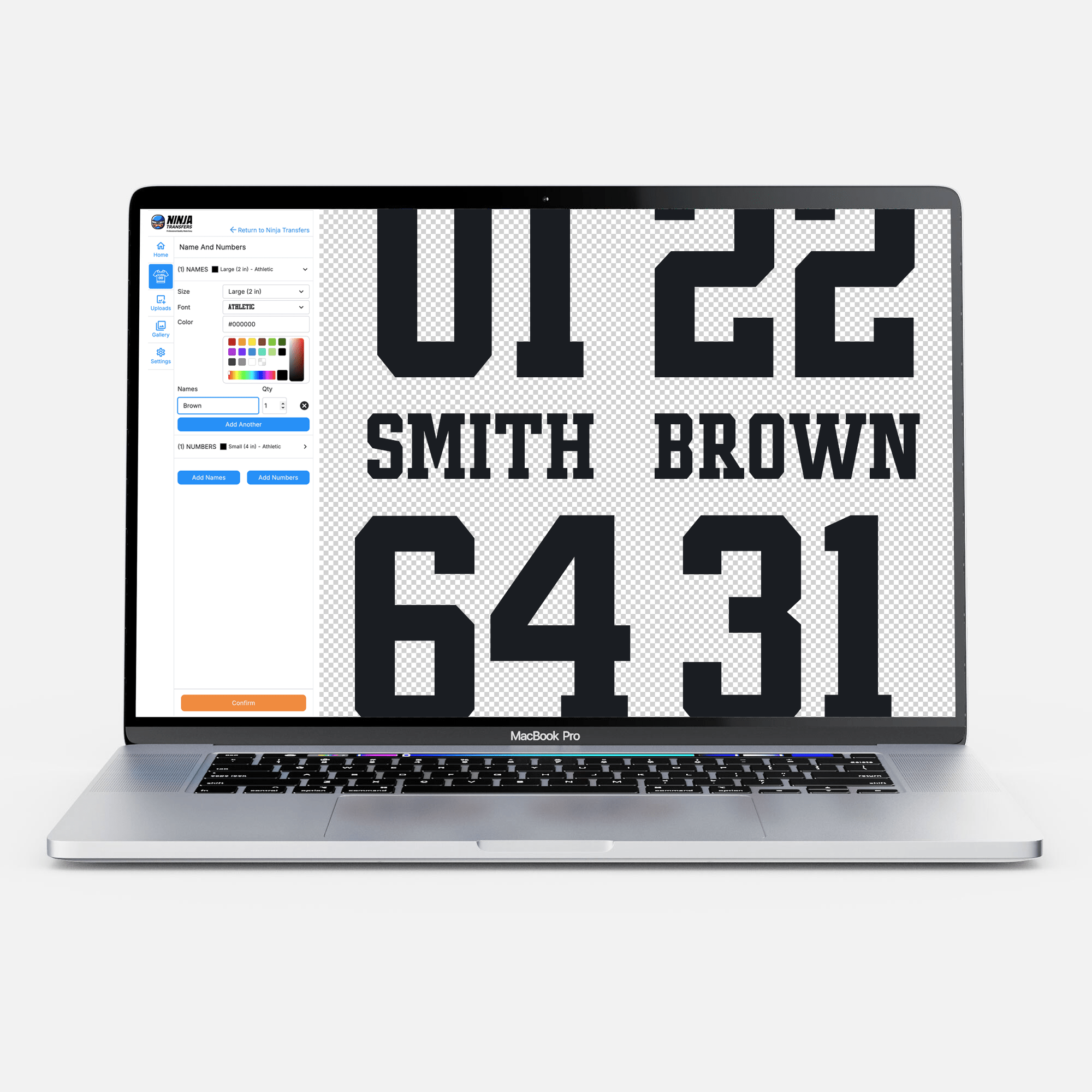Build Your Own Names & Numbers DTF Gang Sheet - 24 Hour Free Shipping