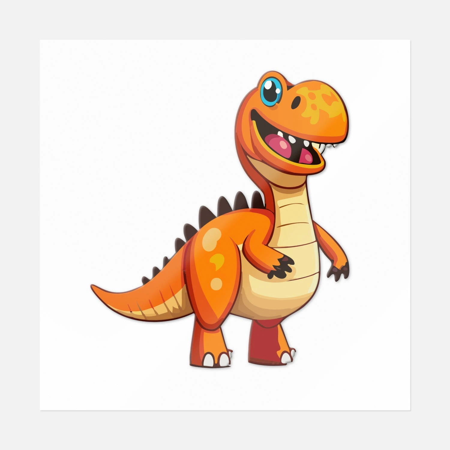 Orange T-Rex Sticker | UV DTF Transfer Stickers