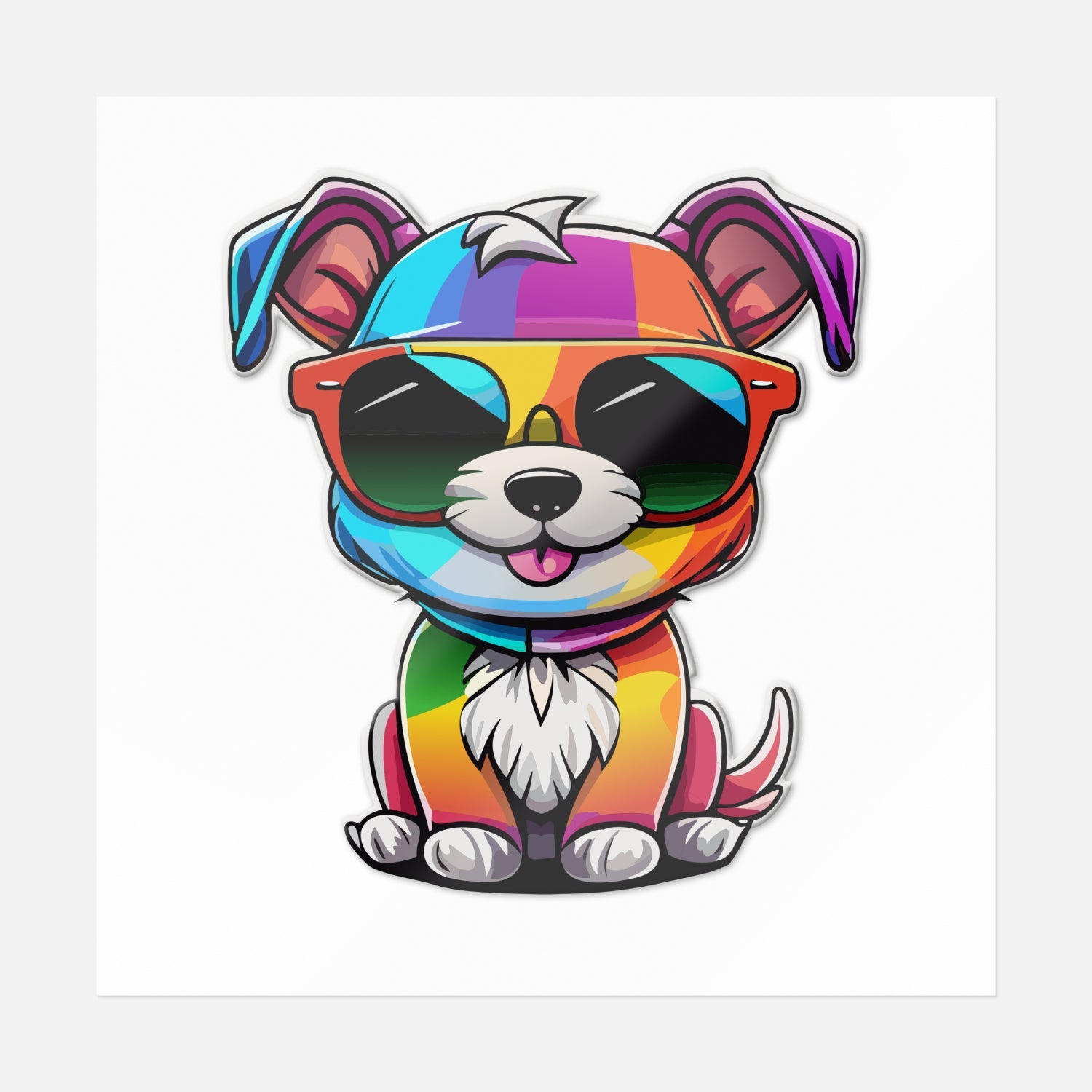 Rainbow Puppy Sticker | UV DTF Transfer Stickers