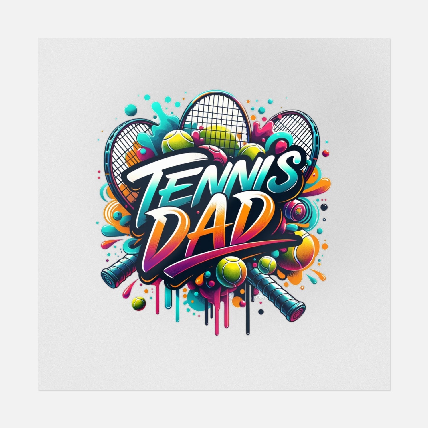 Tennis Dad Street Art | Tennis Ready-to-Press DTF Transfers