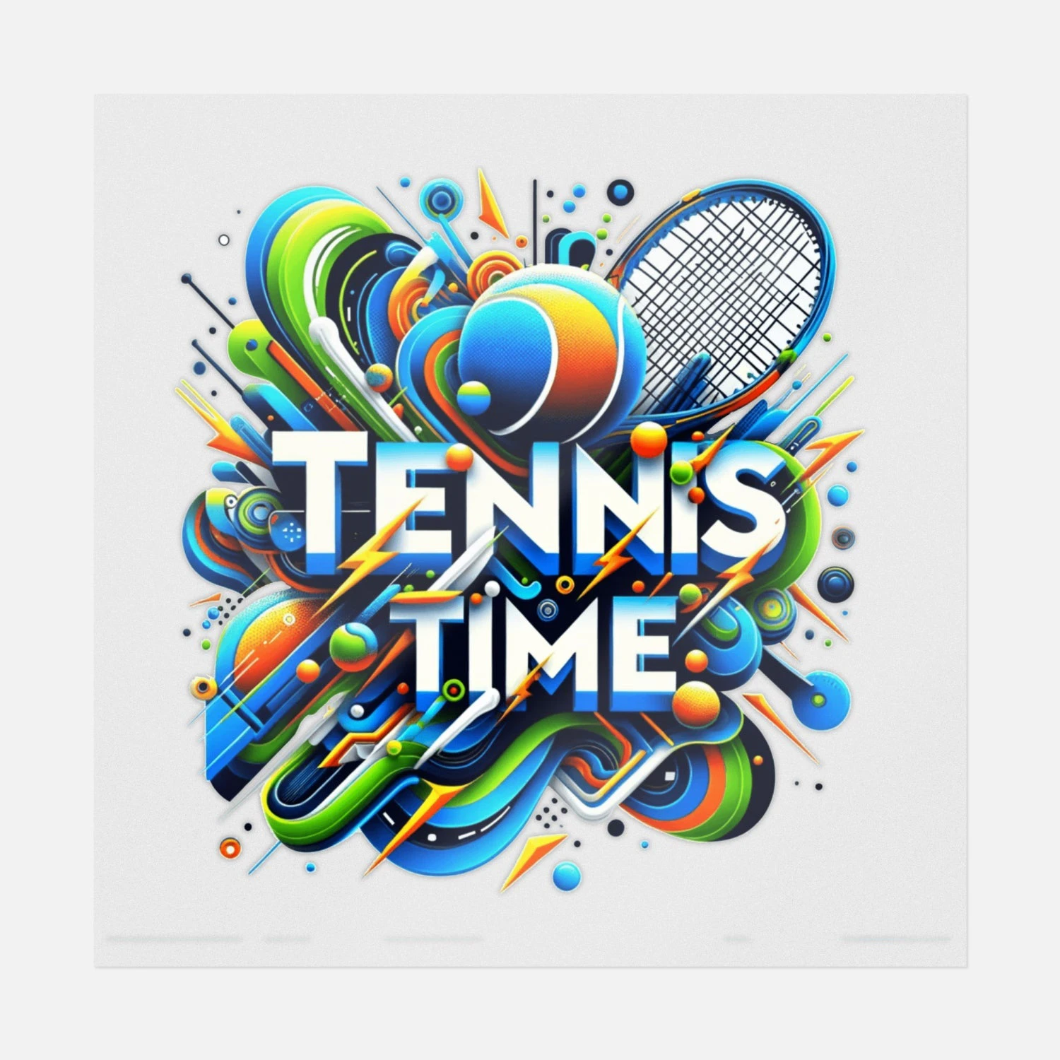 Tennis Time Digital Art | Tennis Ready-to-Press DTF Transfers