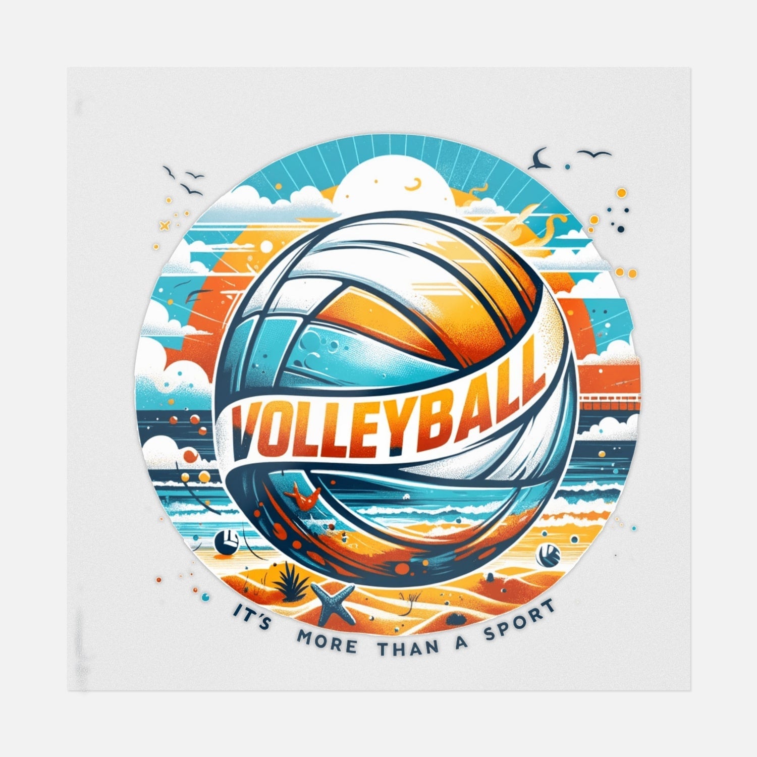 Volleyball Stickers & DTF Transfers | Buy Volleyball Designs Online